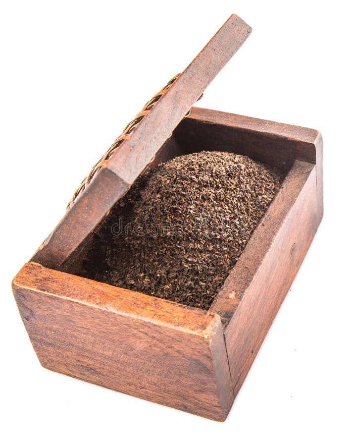 Dried Tea Leaves in Wooden Box X Stock Image - Image of heap, aromatic ...