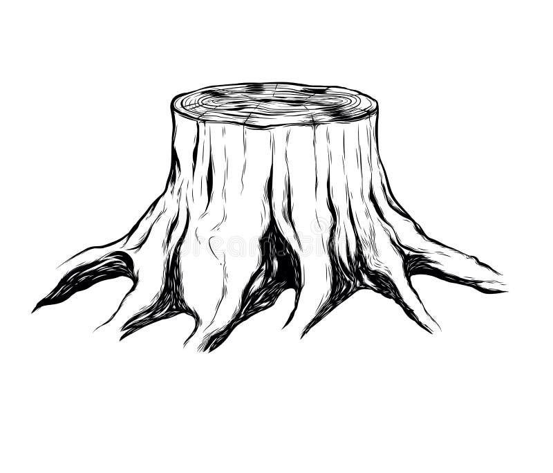 Dried Tree Illegal Logging Symbol Vector On White Background Stock