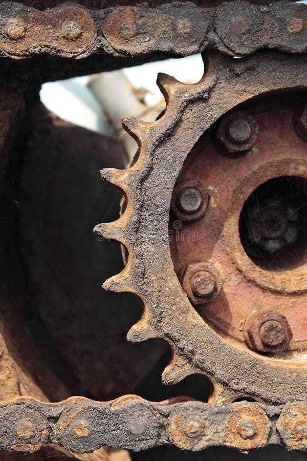 Dried Up Chain and Cog stock photo. Image of dirt, grease - 5709526