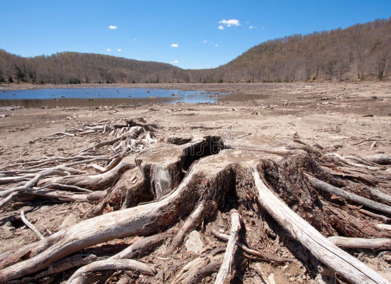 Dried Out Lake Bed With Jetty Closed Sign Stock Image - Image of closed ...