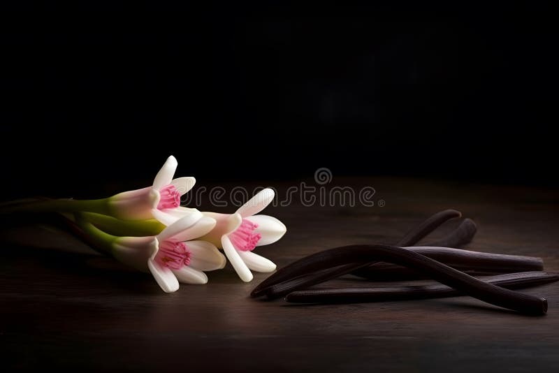 Dried Vanilla Sticks and Vanilla Flower. Neural Network AI Generated ... Dried Vanilla Sticks and Vanilla Flower. Neural Network AI Generated ...