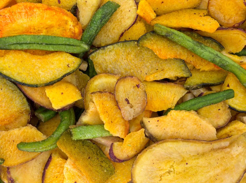 Dried Vegetable Chips Close View Stock Photo - Image of sweet, beans ...