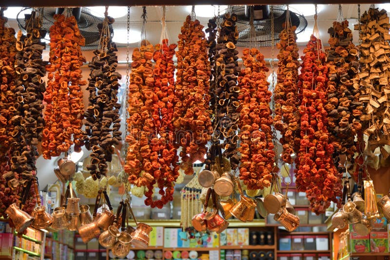 Dried Vegetables on Egyptian Bazaar in Istanbul. Turkey Stock Photo ...