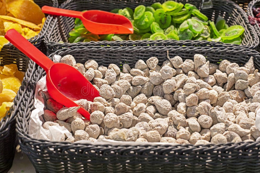 Dried White Figs in Bulk in a Container Stock Image - Image of ...