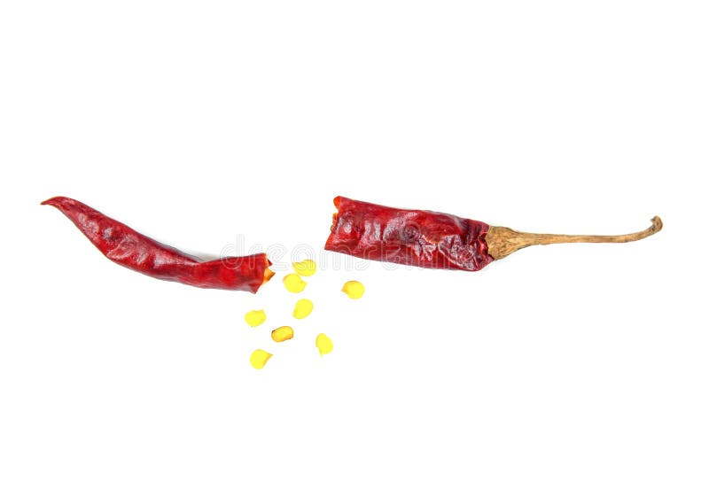 Dried Whole Red Chili Isolated on White Background. Dried Chili with ...