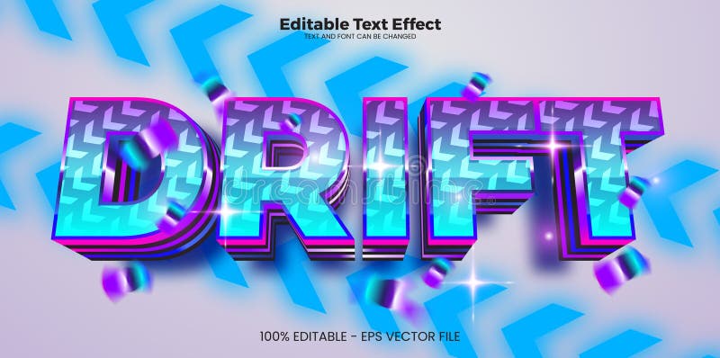 Drift Editable Text Effect in Modern Trend Style Stock Vector ...
