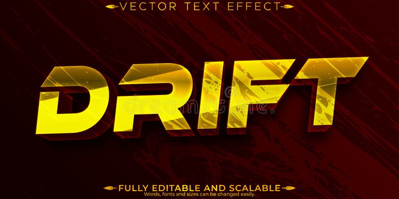 Drift Race Text Effect, Editable Fast and Sport Text Style Stock Vector ...