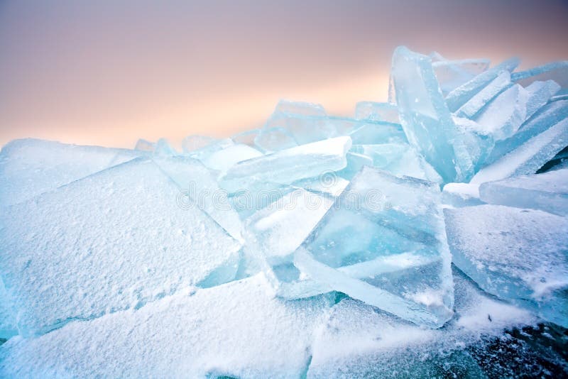 Drifted Ice Pieces at Sunset Stock Image - Image of dutch, landscape ...