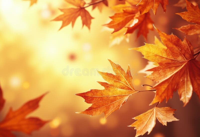 Drifting Autumn Leaves Creating a Beautiful Wave Pattern in Warm Hues ...