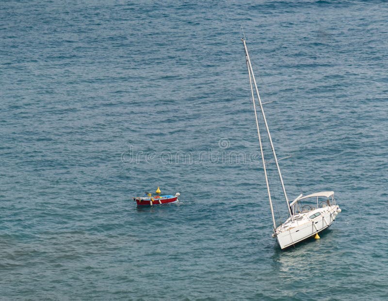 Drifting in the sea stock image. Image of sailboat, yachting - 95753331