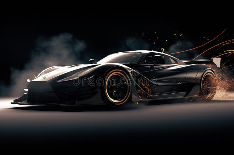 Drifting Wheel Car Background Black Track Race Car Black Modern Luxury ...