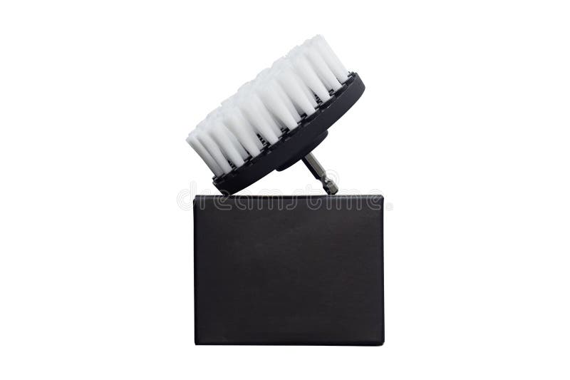 Drill Attachment in the Form of a Brush with White Bristles on an White ...