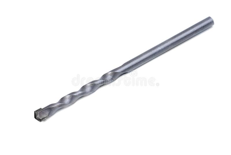 Drill Bit for Concrete Processing Isolated on White Stock Image - Image ...
