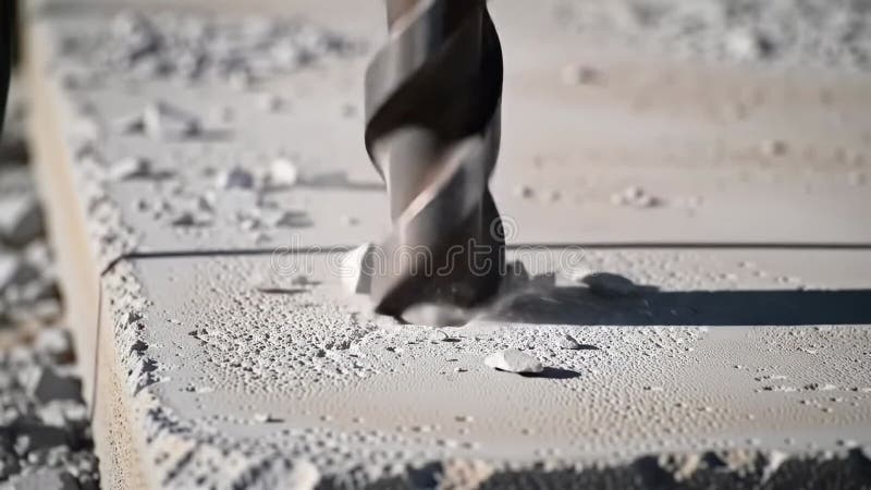 Drill Bit Creating a Hole in Concrete Surface Stock Footage - Video of ...