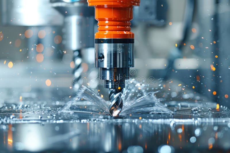 A Drill Bit is Spinning and Creating Sparks Stock Photo - Image of fire ...