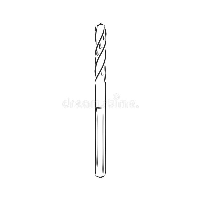 Drill Bit Vector Sketch Illustration. Vector Illustration for Posters ...
