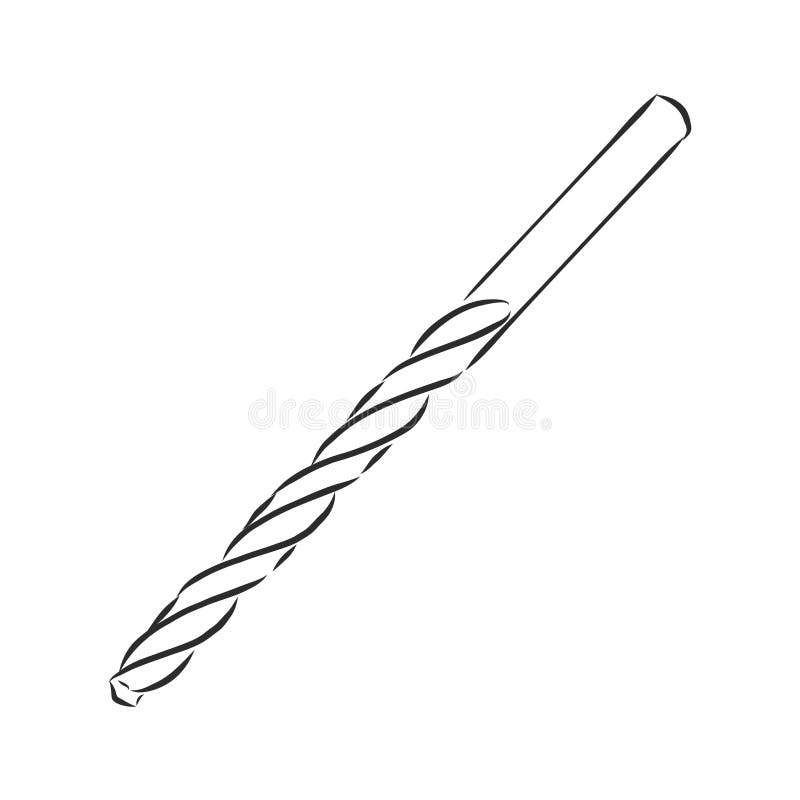 Drill Bit Vector Sketch Illustration. Vector Illustration for Posters ...