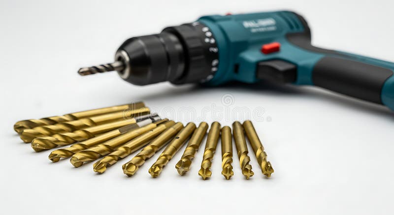 Drill Bits and Power Drill Showing Tool Set for Handyman Work Stock ...