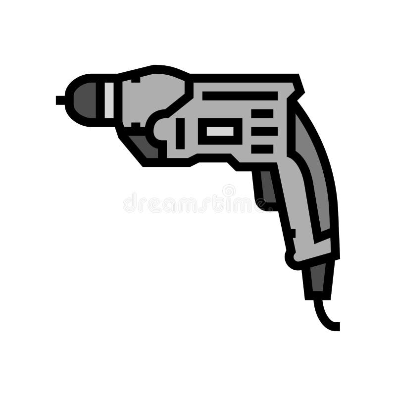 Drill Construction Color Icon Vector Illustration Stock Illustration ...