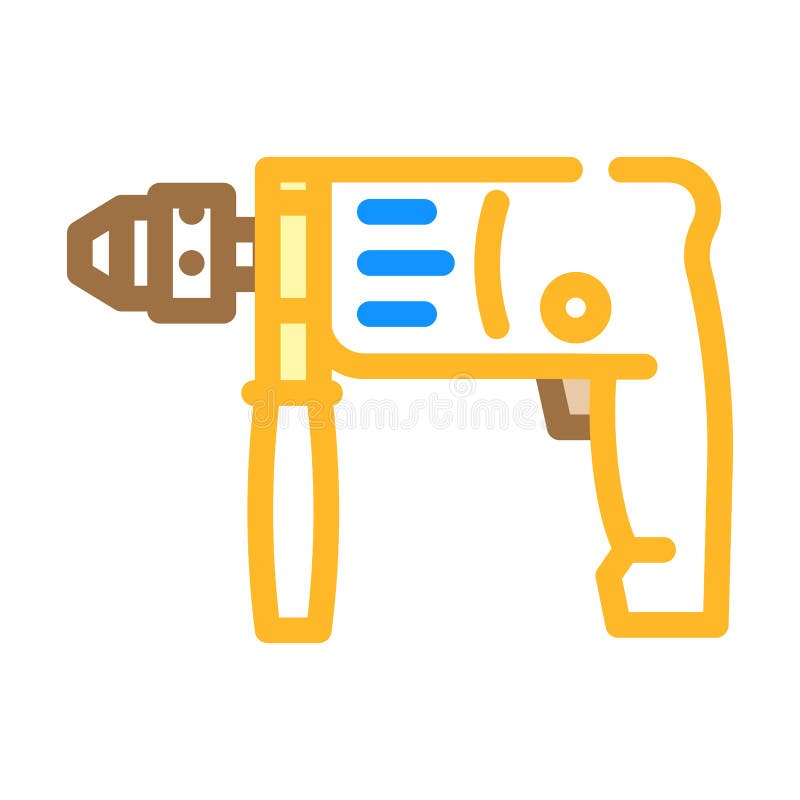 Drill Construction Color Icon Vector Illustration Stock Illustration ...