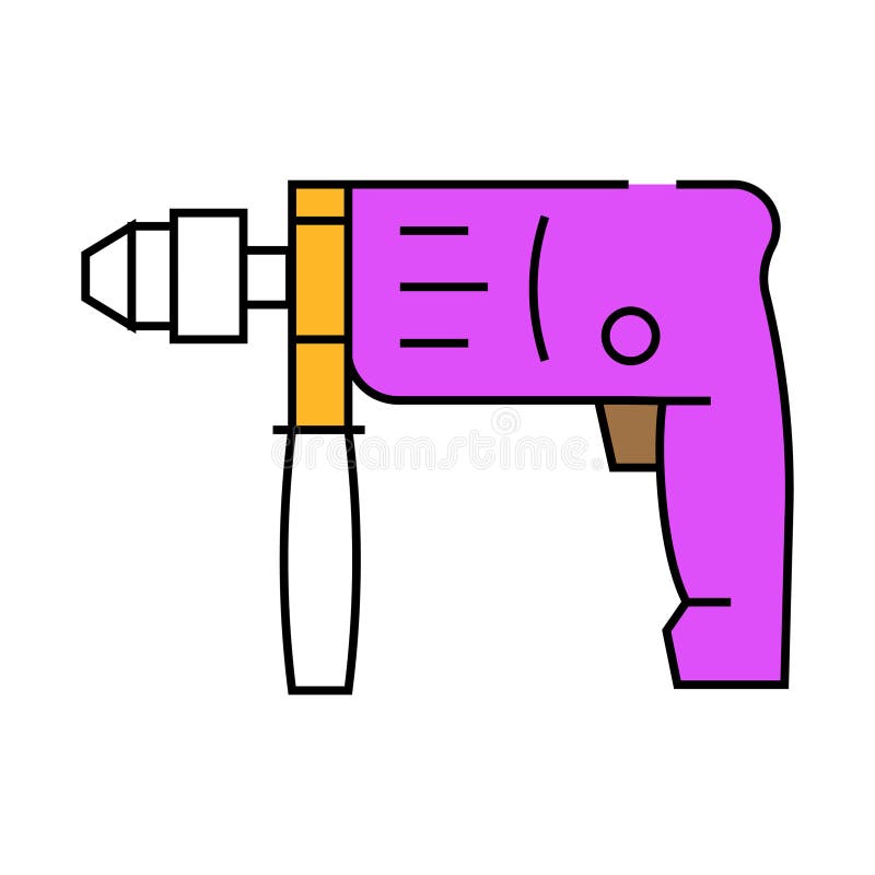 Drill construction icon stock illustration. Illustration of collection ...
