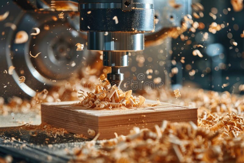 Drill cutting wood stock image. Image of sawmill, wooden - 374734105