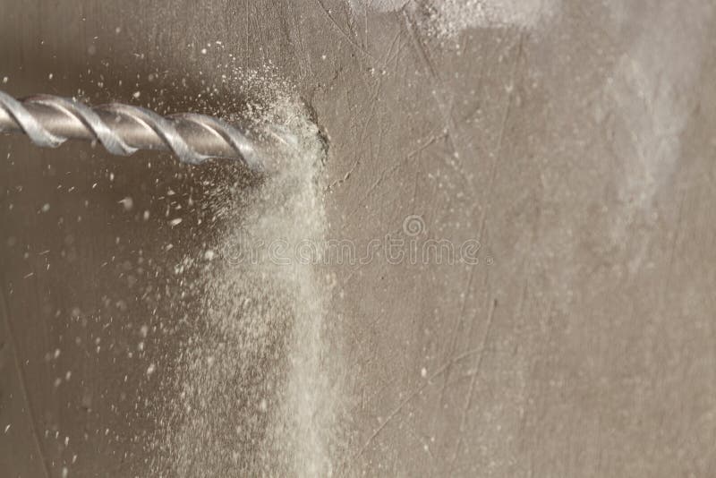 A Drill while Drilling a Wall with a Perforator Stock Photo - Image of ...