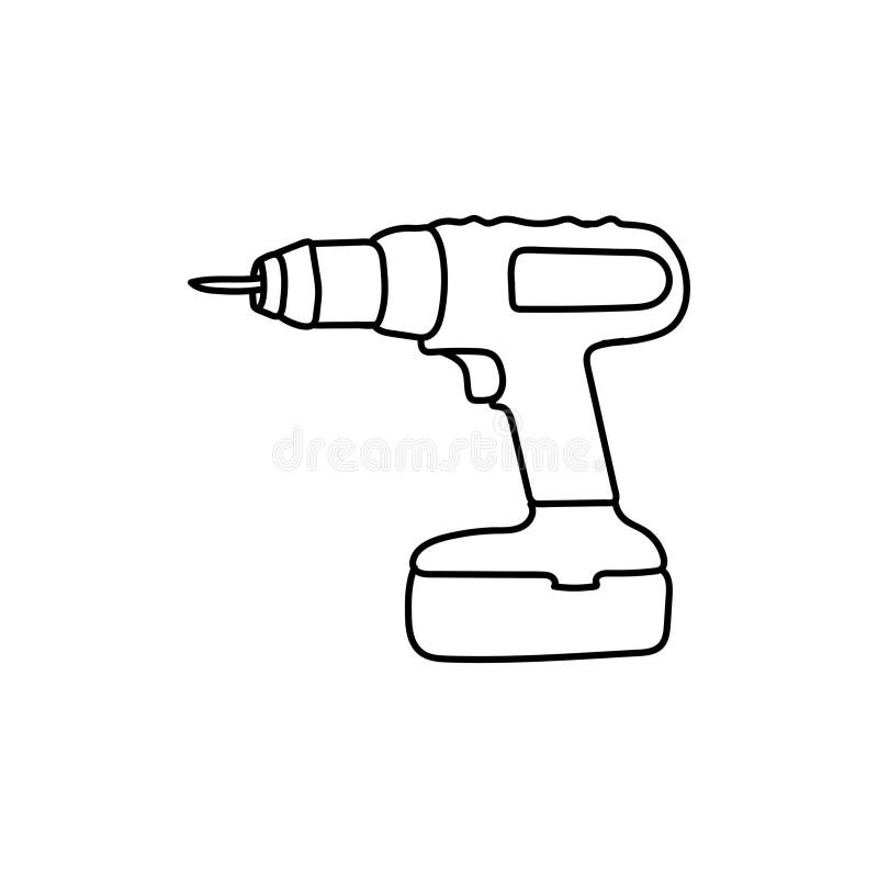 Drill Electric Line Simple Creative Logo Stock Vector - Illustration of ...