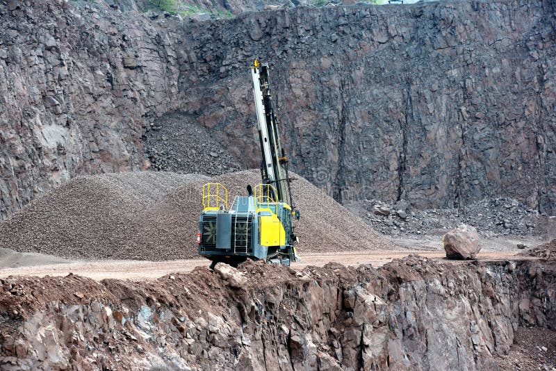 Drill Equipment in a Open Pit Mine Stock Photo - Image of digging, open ...