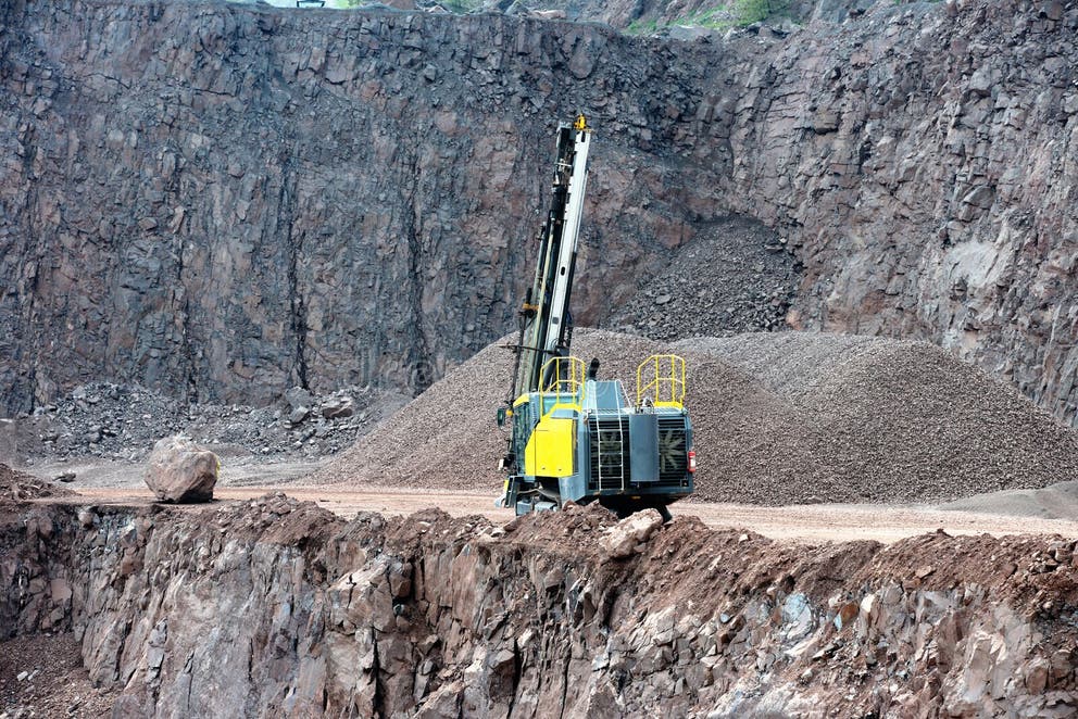 Drill Equipment in a Open Pit Mine Stock Photo - Image of quarry ...