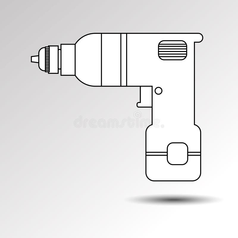 Drill Equipment Work Vector Tool Repair Drilling Power Electric Stock ...