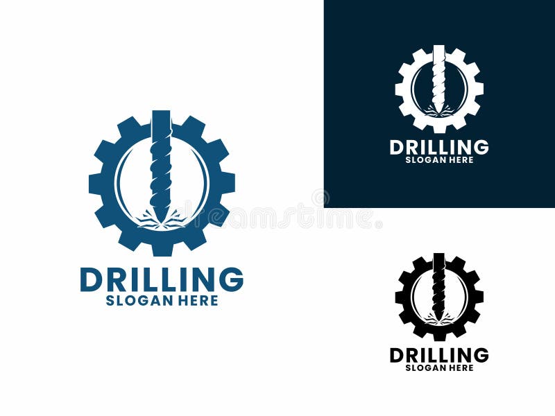 Drill Gear Logo Design Vector Icon Template Stock Illustration ...