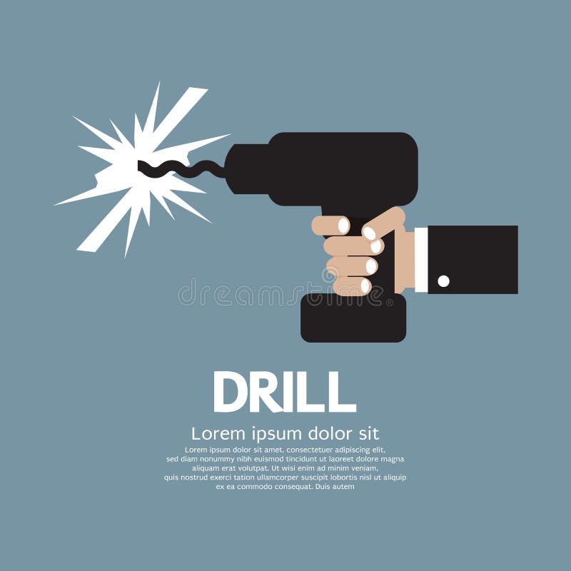 Drill in Hand stock vector. Illustration of hammer, drilling - 43188310
