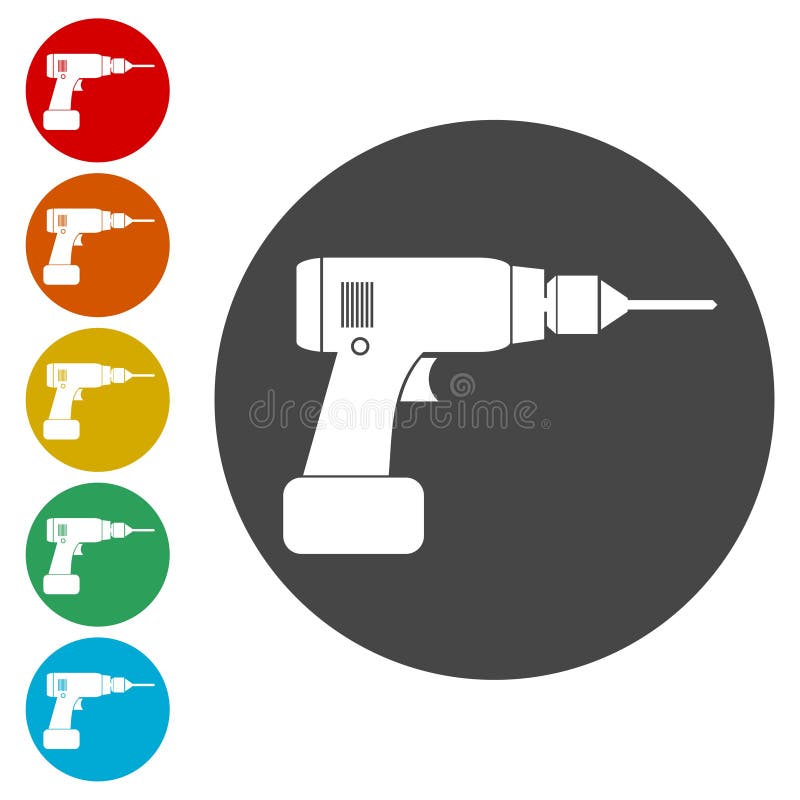 Drill Icon, Electric Drill Flat Icon Stock Vector - Illustration of ...