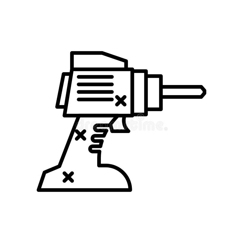 Drill Icon Vector Sign and Symbol Isolated on White Background, Drill ...