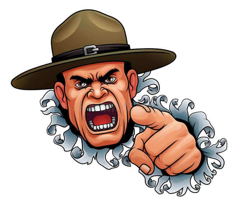 Drill Instructor Sergeant Bootcamp Army Soldier Stock Vector ...