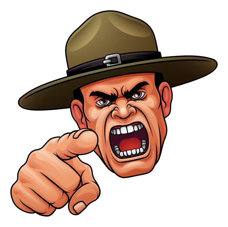 Drill Instructor Sergeant Bootcamp Army Soldier Stock Vector ...