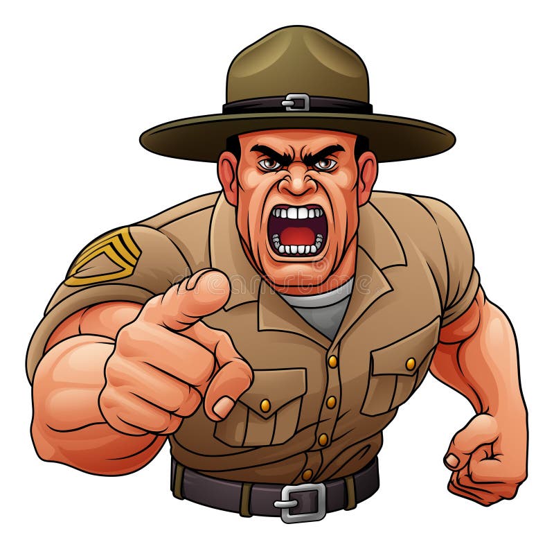 Drill Instructor Sergeant Bootcamp Army Soldier Stock Vector ...