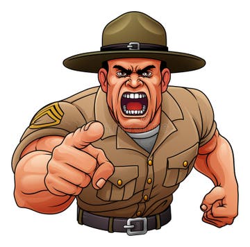 Drill Instructor Sergeant Bootcamp Army Soldier Stock Vector ...