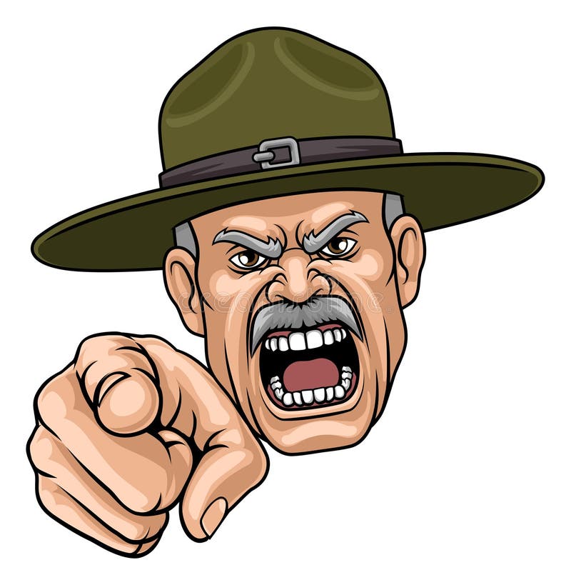 Drill Instructor Sergeant Bootcamp Army Soldier Stock Vector ...