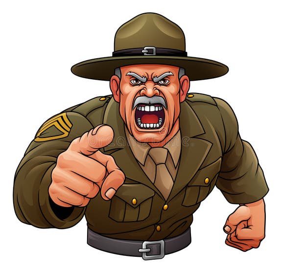 Drill Instructor Sergeant Bootcamp Army Soldier Stock Vector ...
