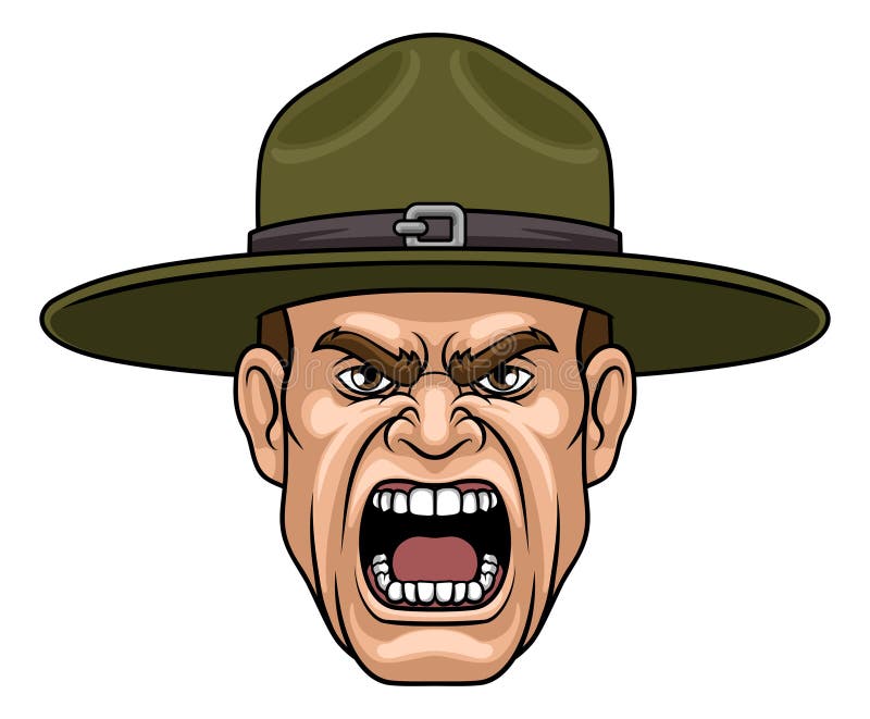 Drill Instructor Sergeant Bootcamp Army Soldier Stock Vector ...