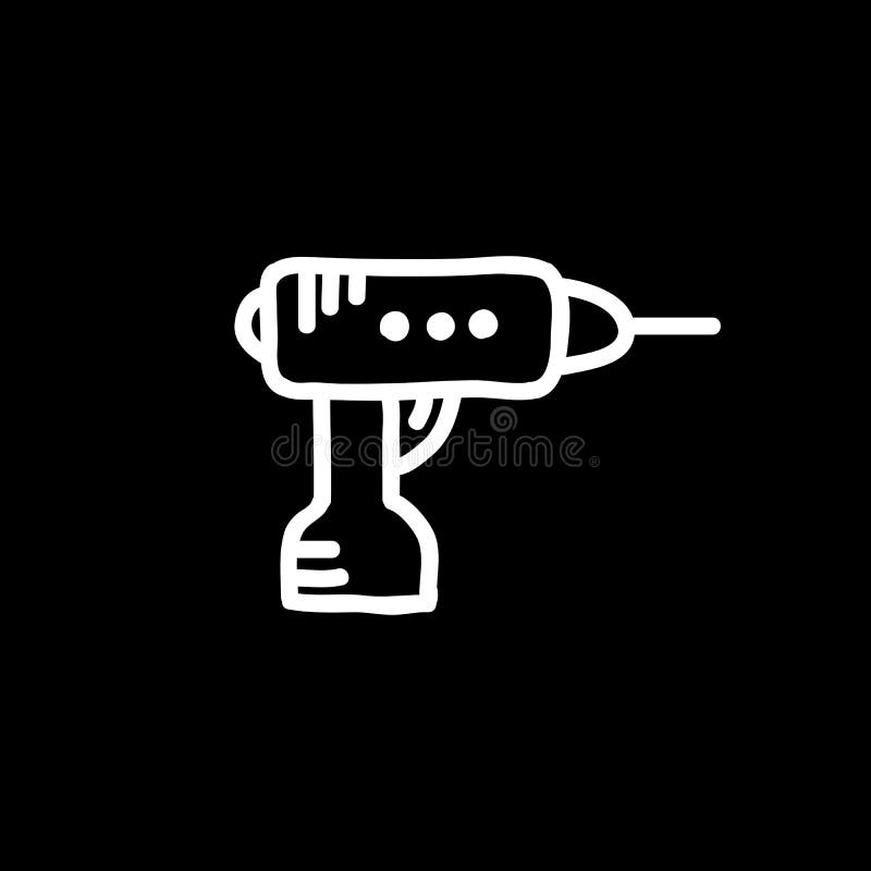 Drill Kit Doodle Icon, Vector Illustration Stock Illustration ...