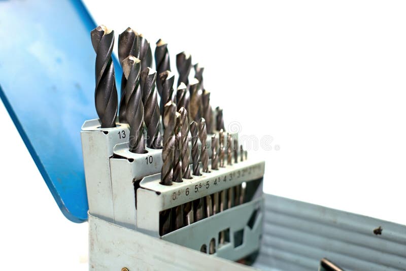 Drill Kit Isolated on White Stock Image - Image of object, alloy: 104481119