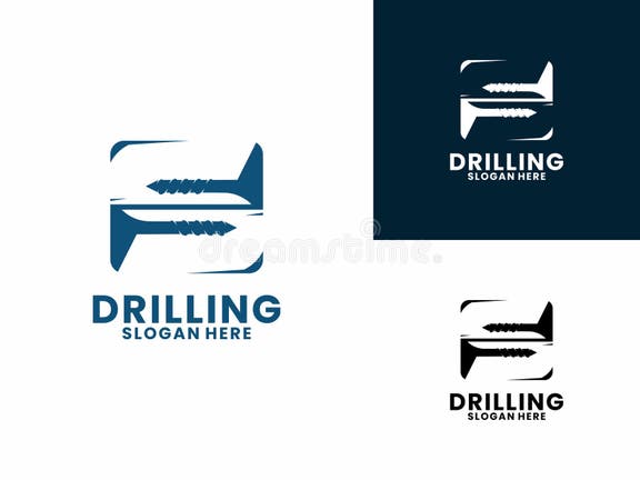Drill with Letter S Logo Design Vector. Drilling Logo Design Icon ...