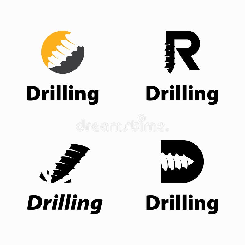 Drill Logo Sign Vector Template Stock Vector - Illustration of graphic ...