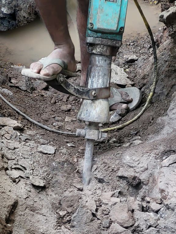 Drill machine for digging stock photo. Image of constructor - 335770298