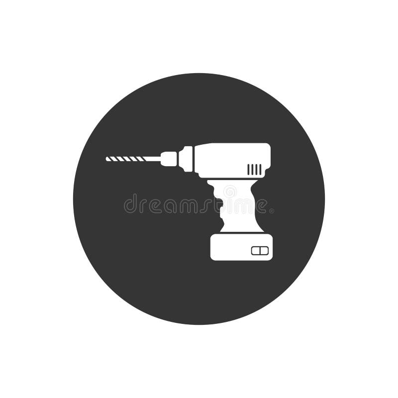 Drill Machine Solid White Icon. Element of Drill Machine Icon for ...