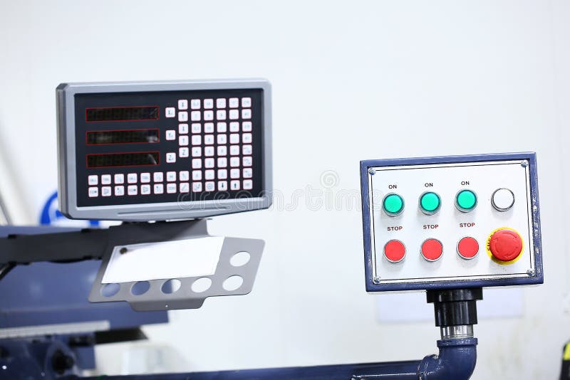 Drill Machine Stand in Garage or Workshop. Machine Controlled by ...