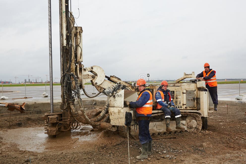 Drill Machines Works on Runaway Editorial Image - Image of industrial ...